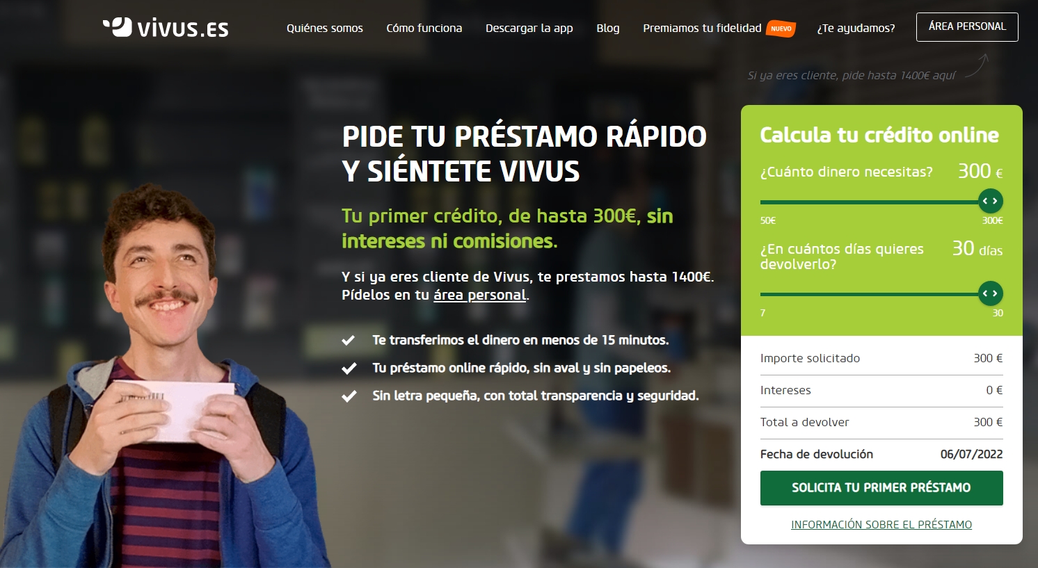 Cuenta personal de Vivus: tramitación de un préstamo en línea ...