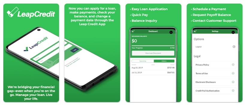 Mobile app of Leap Credit: download for free in AppStore®, Google Play ...