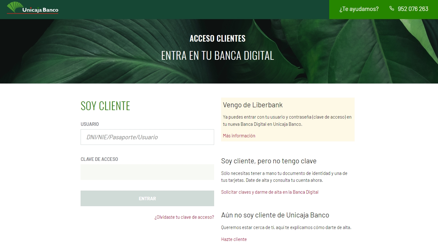Cuenta personal en el sitio web de Unicaja Banco: formalizamos un crédito y usamos los servicios ...