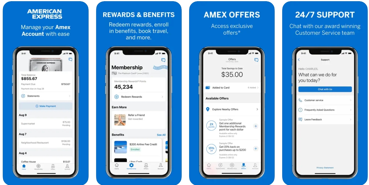 American Express mobile application: download for free in AppStore ...