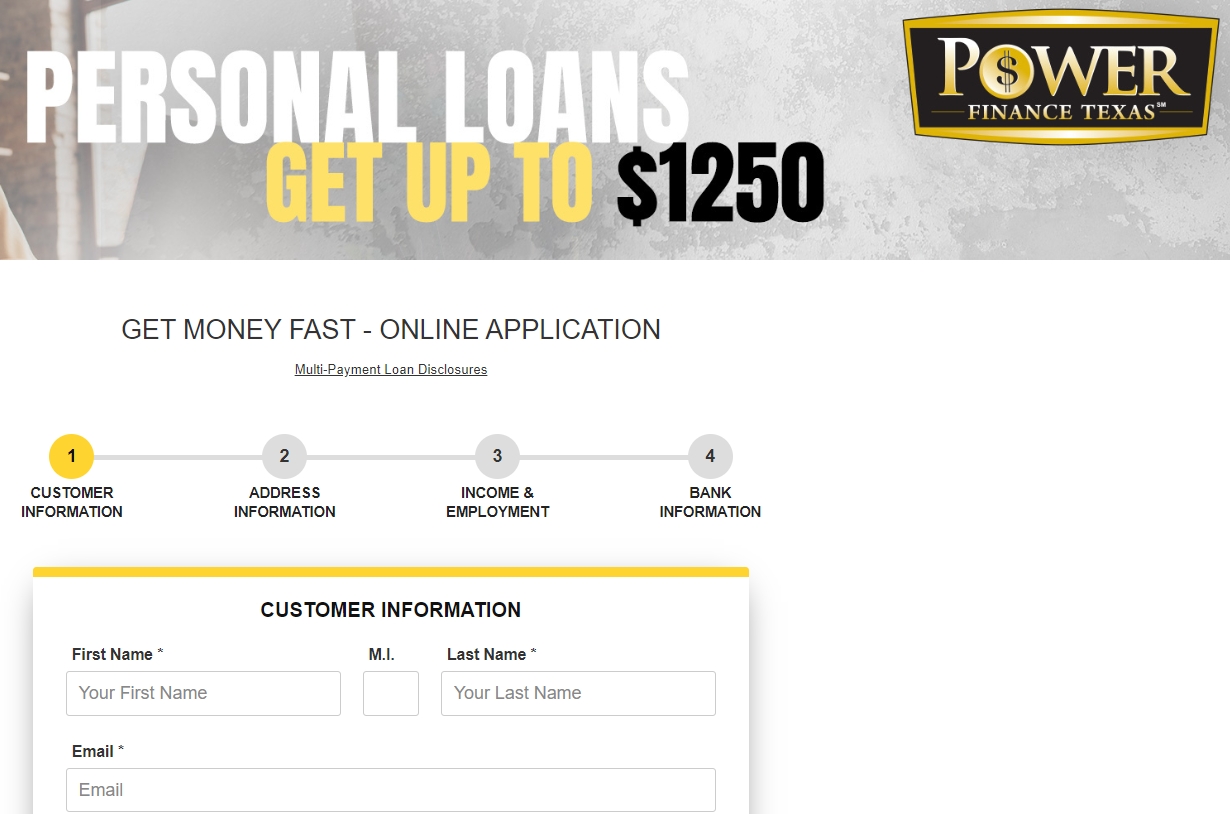 How To Apply For a Power Finance Texas Loan Online