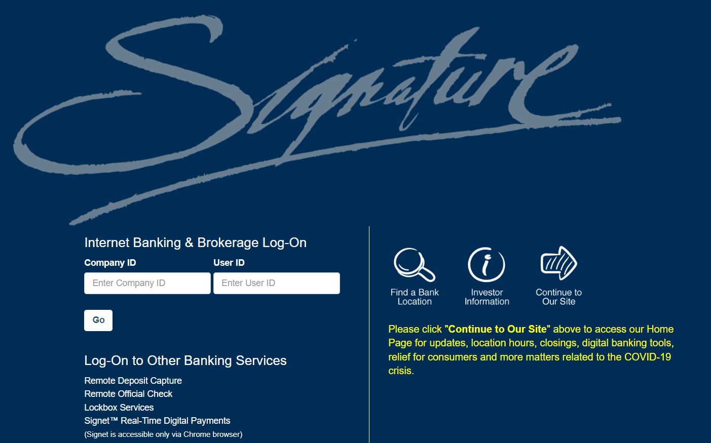 Signature Bank — About Bank, Reviews, Hotline, Customer Service