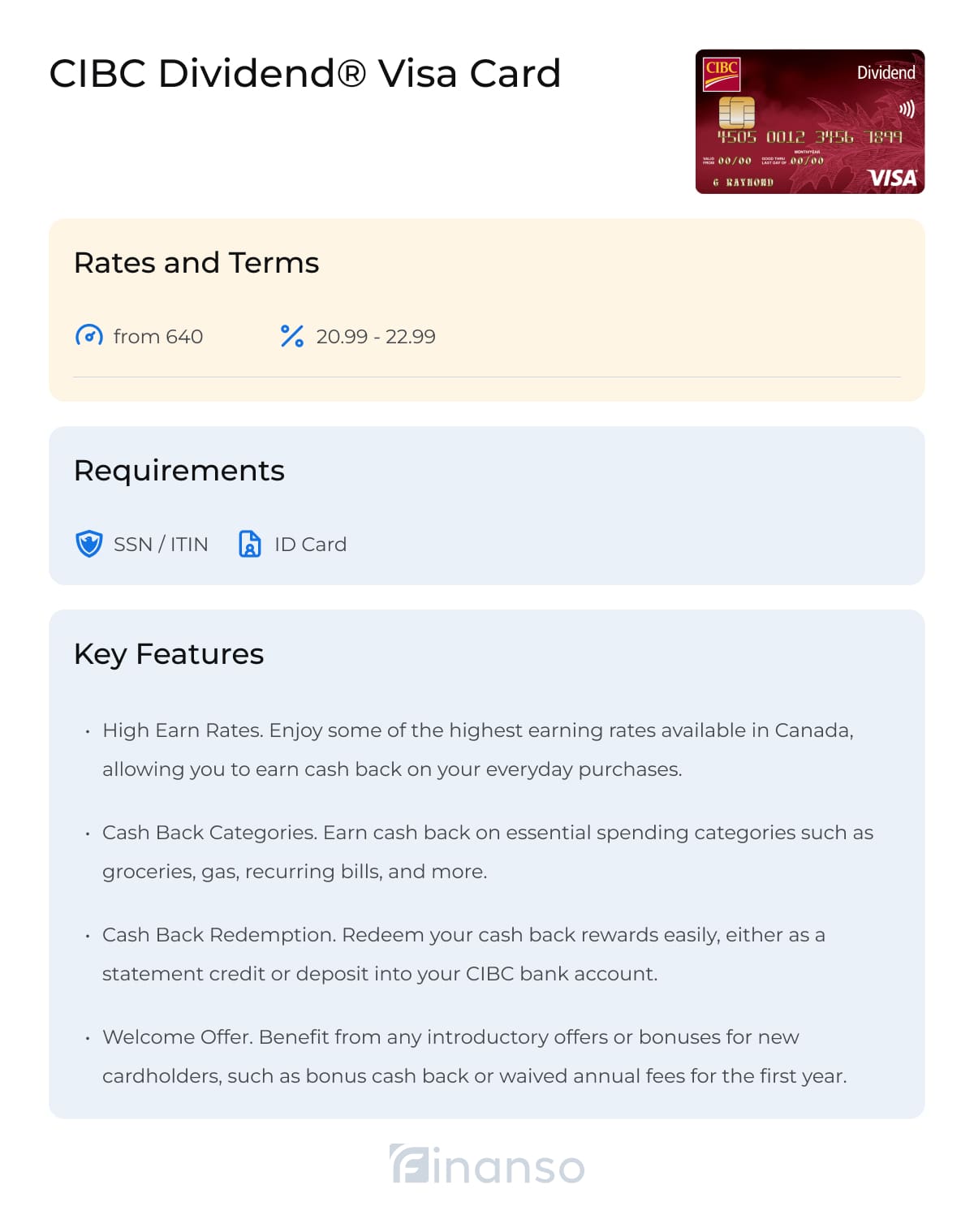 CIBC Dividend® Visa Card Review 2026