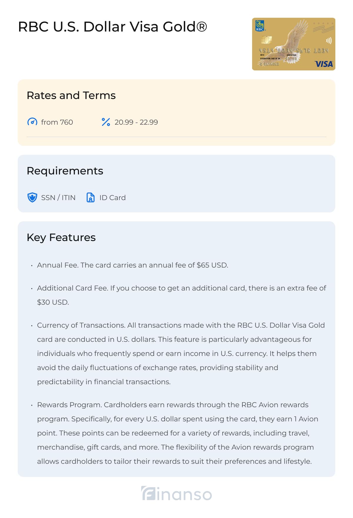 RBC U.S. Dollar Visa Gold® Credit Card Review 2025